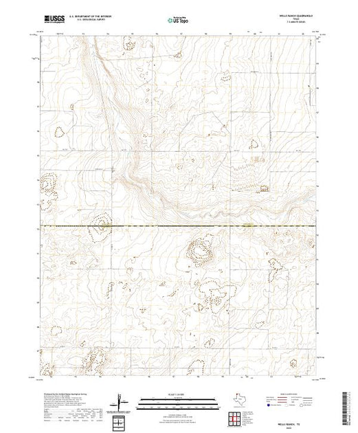 US Topo 7.5-minute map for Wells Ranch TX – American Map Store