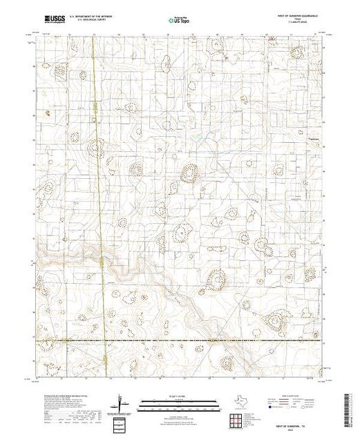 US Topo 7.5-minute map for West of Sundown TX – American Map Store