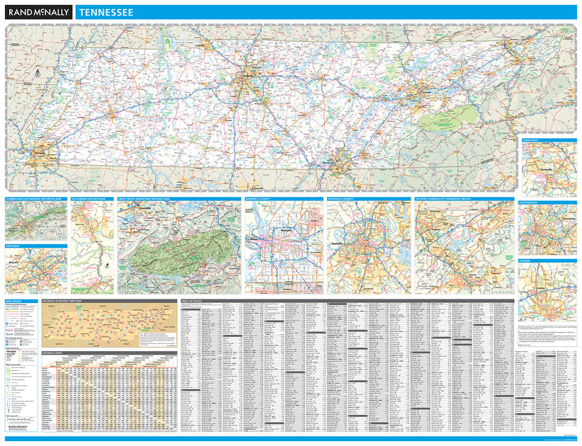 Tennessee State Wall Maps – American Map Store