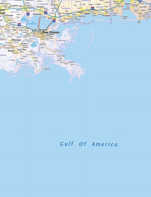 Gulf Coast States - Gulf of America - Wall Map – American Map Store