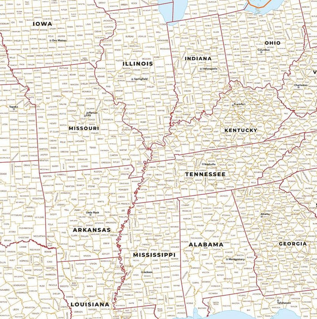 USA Map with County Names – American Map Store