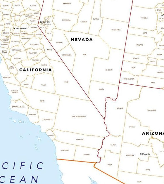 USA Map with County Names – American Map Store