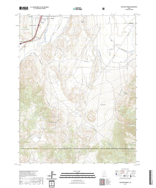 US Topo 7.5-minute map for Antelope Range UT – American Map Store