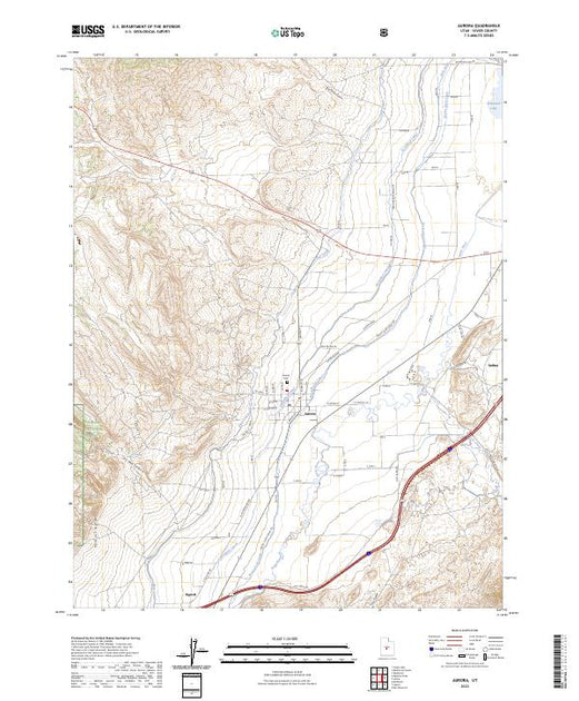 US Topo 7.5-minute map for Aurora UT – American Map Store