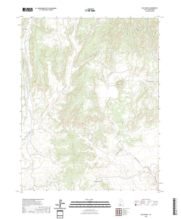 US Topo 7.5-minute map for Bald Knoll UT – American Map Store
