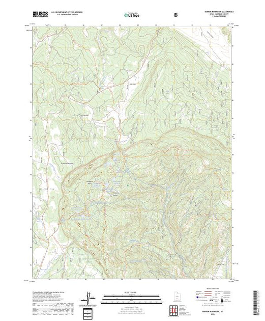 US Topo 7.5-minute map for Barker Reservoir UT – American Map Store