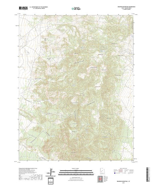 US Topo 7.5-minute map for Bearskin Mountain UT – American Map Store