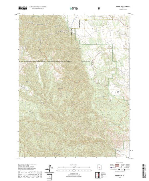 US Topo 7.5-minute map for Beehive Peak UT – American Map Store