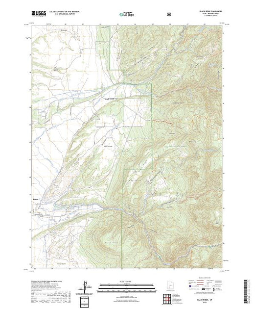 US Topo 7.5-minute map for Black Ridge UT – American Map Store