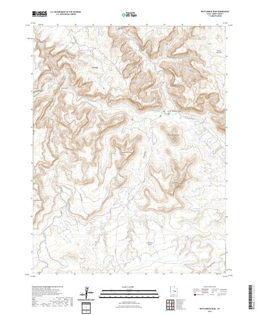 US Topo 7.5-minute map for Bottleneck Peak UT – American Map Store
