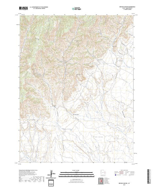US Topo 7.5-minute map for Bryson Canyon UT – American Map Store