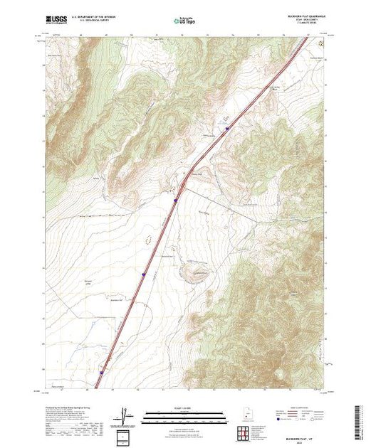 US Topo 7.5-minute map for Buckhorn Flat UT – American Map Store