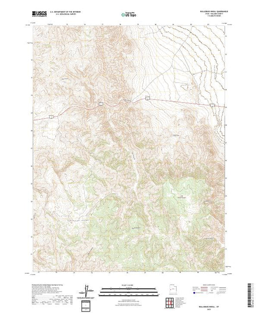 US Topo 7.5-minute map for Bullgrass Knoll UT – American Map Store