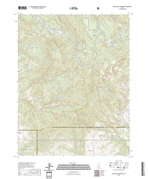 US Topo 7.5-minute map for Circleville Mountain UT – American Map Store