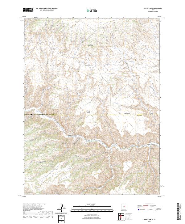 US Topo 7.5-minute map for Cowboy Bench UT – American Map Store