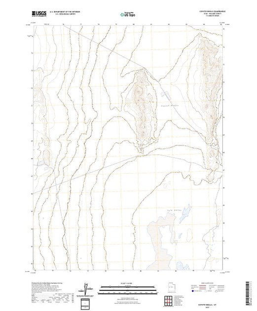 US Topo 7.5-minute map for Coyote Knolls UT – American Map Store
