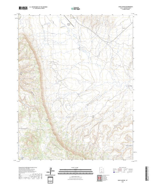 US Topo 7.5-minute map for Dave Canyon UT – American Map Store