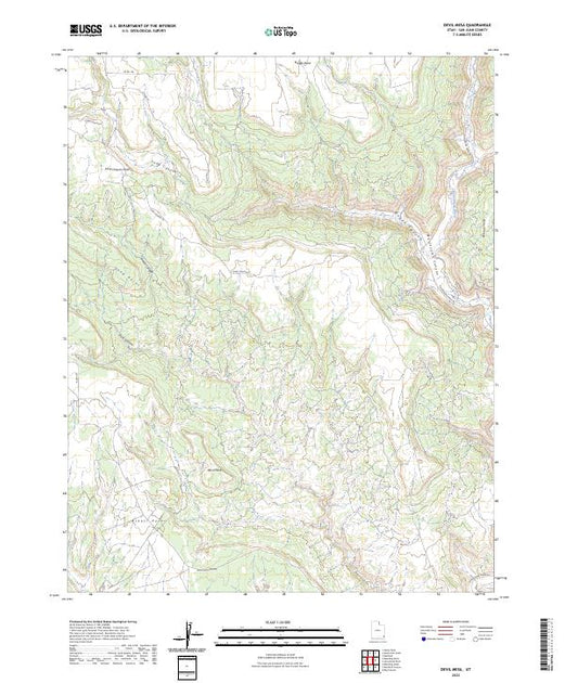 US Topo 7.5-minute map for Devil Mesa UT – American Map Store