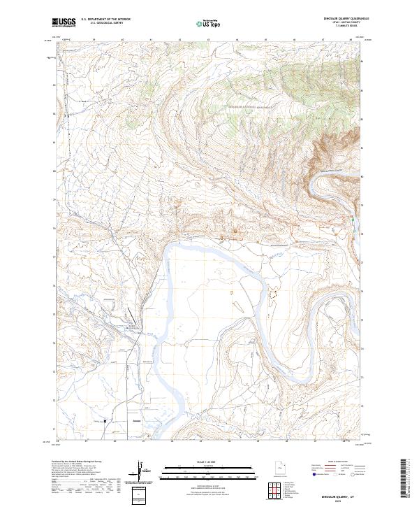 US Topo 7.5-minute map for Dinosaur Quarry UT – American Map Store