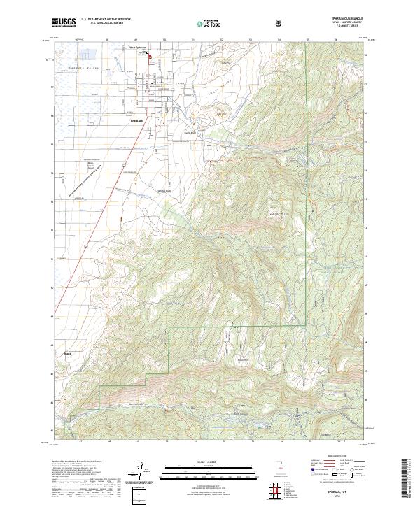 US Topo 7.5-minute map for Ephraim UT – American Map Store