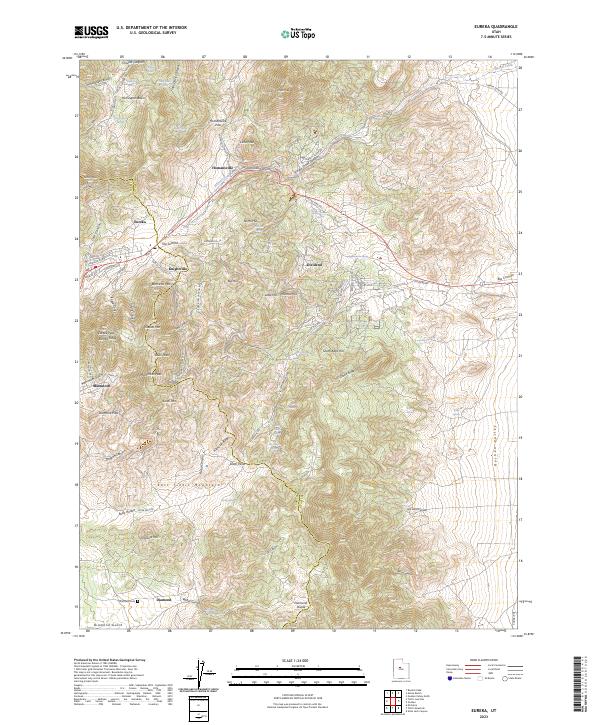 US Topo 7.5-minute map for Eureka UT – American Map Store