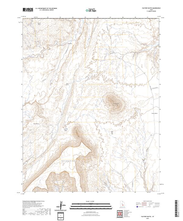 US Topo 7.5-minute map for Factory Butte UT – American Map Store