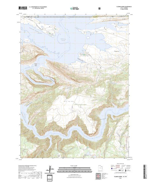 US Topo 7.5-minute map for Flaming Gorge UTWY – American Map Store