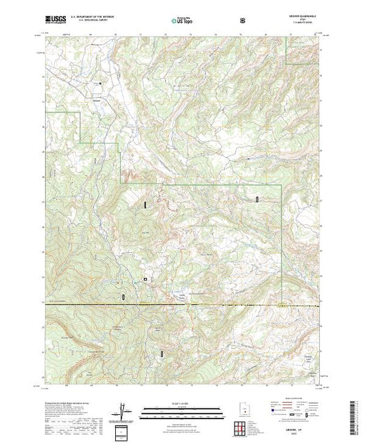 US Topo 7.5-minute map for Grover UT – American Map Store