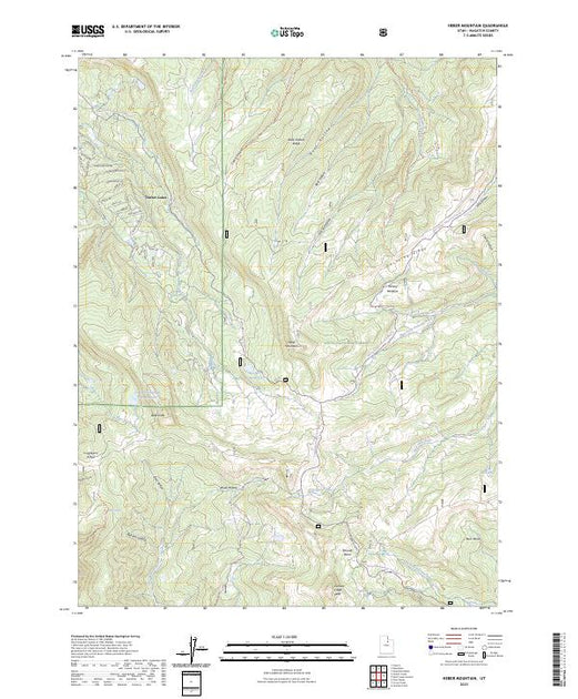 US Topo 7.5-minute map for Heber Mountain UT – American Map Store