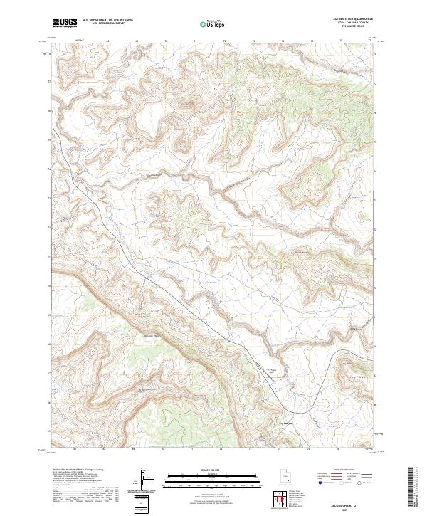 US Topo 7.5-minute map for Jacobs Chair UT – American Map Store
