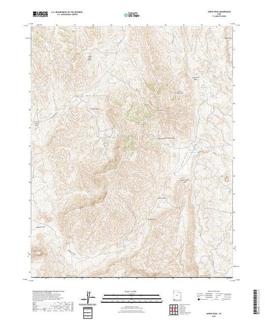 US Topo 7.5-minute map for Jarvis Peak UT – American Map Store
