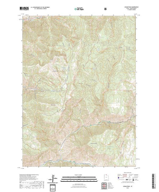 US Topo 7.5-minute map for Logan Peak UT – American Map Store