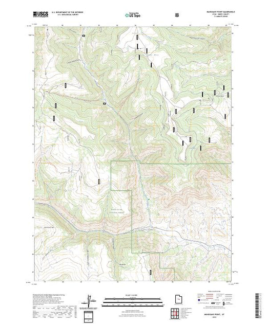 US Topo 7.5-minute map for Mahogany Point UT – American Map Store