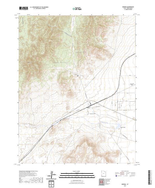 US Topo 7.5-minute map for Modena UT – American Map Store