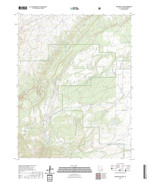 US Topo 7.5-minute map for Monticello Lake UT – American Map Store