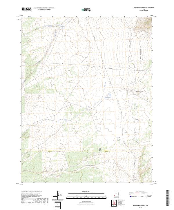 US Topo 7.5-minute map for Observation Knoll UT – American Map Store