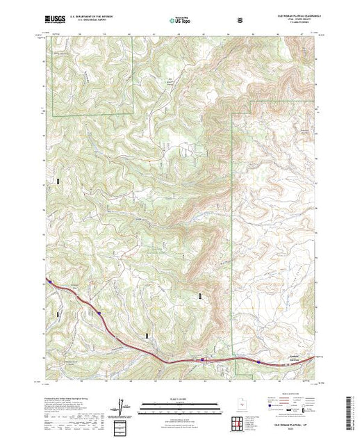 US Topo 7.5-minute map for Old Woman Plateau UT – American Map Store