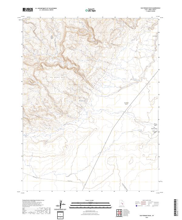 US Topo 7.5-minute map for Old Woman Wash UT – American Map Store