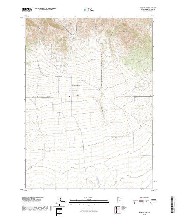 US Topo 7.5-minute map for Park Valley UT – American Map Store