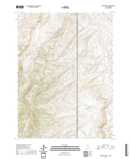 US Topo 7.5-minute map for Porcupine Ridge UTWY – American Map Store