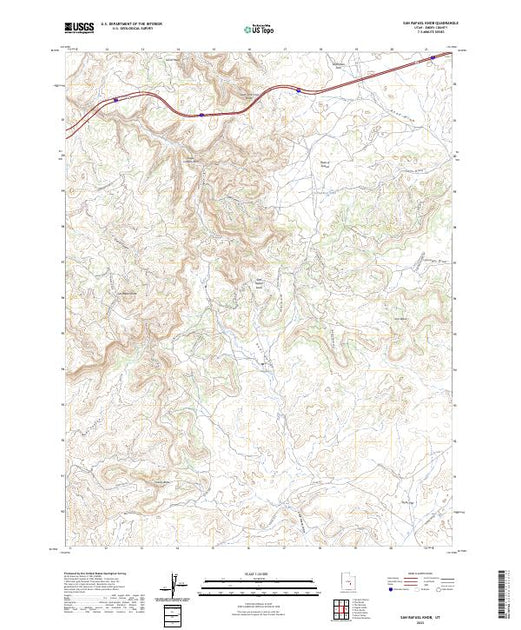 US Topo 7.5-minute map for San Rafael Knob UT – American Map Store