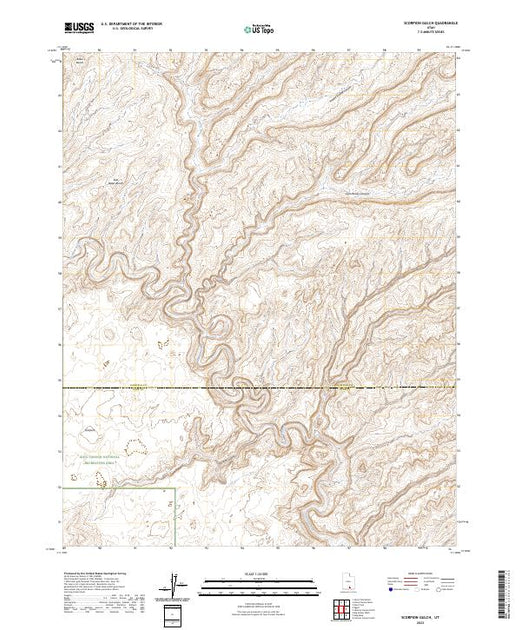 US Topo 7.5-minute map for Scorpion Gulch UT – American Map Store