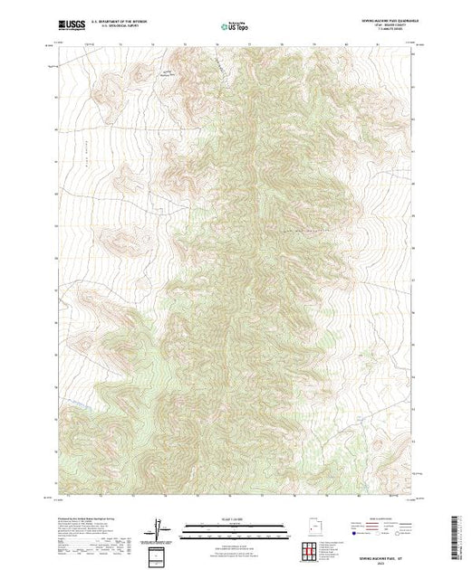 US Topo 7.5-minute map for Sewing Machine Pass UT – American Map Store