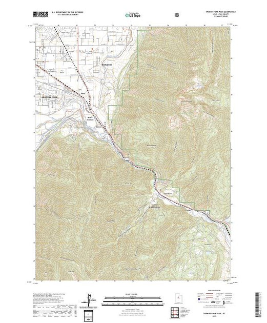 US Topo 7.5-minute map for Spanish Fork Peak UT – American Map Store
