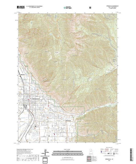 US Topo 7.5-minute map for Springville UT – American Map Store