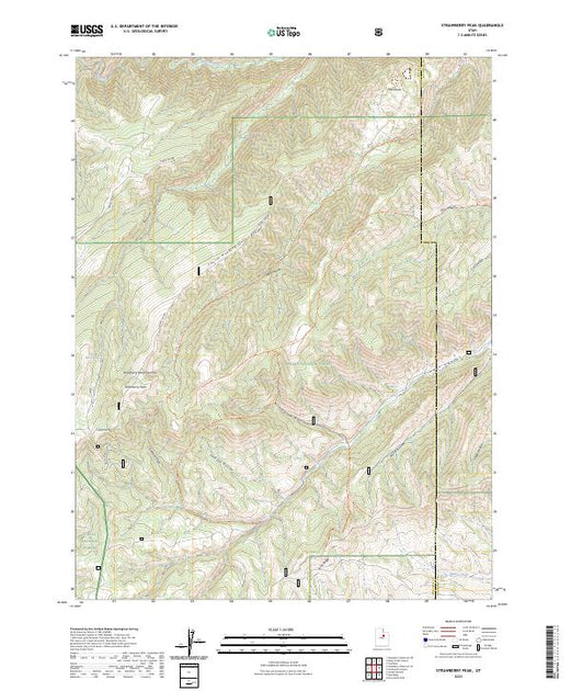 US Topo 7.5-minute map for Strawberry Peak UT – American Map Store