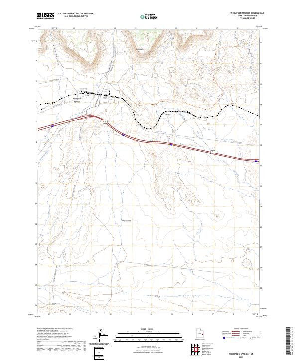 US Topo 7.5-minute map for Thompson Springs UT – American Map Store