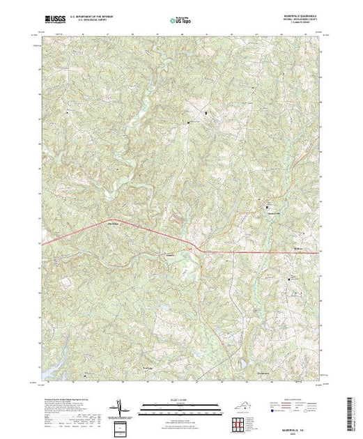US Topo 7.5-minute map for Baskerville VA – American Map Store