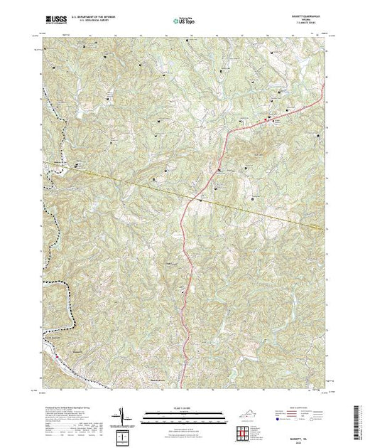 US Topo 7.5-minute map for Bassett VA – American Map Store