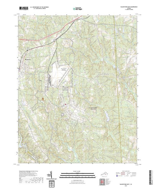 US Topo 7.5-minute map for Blackstone East VA – American Map Store